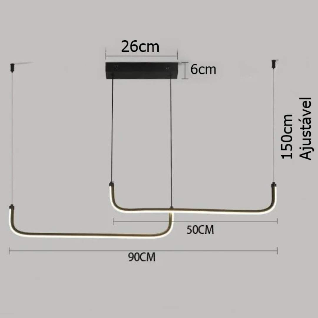 Lustre Pendente Line Plus Duplo Led 2 em 1 – Conceito