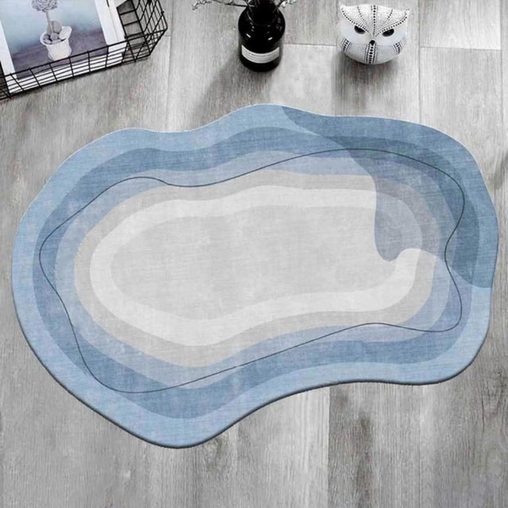 Tapete Decorativo Orgânico Abstrato Irregular para Sala - Azul Ondas ...
